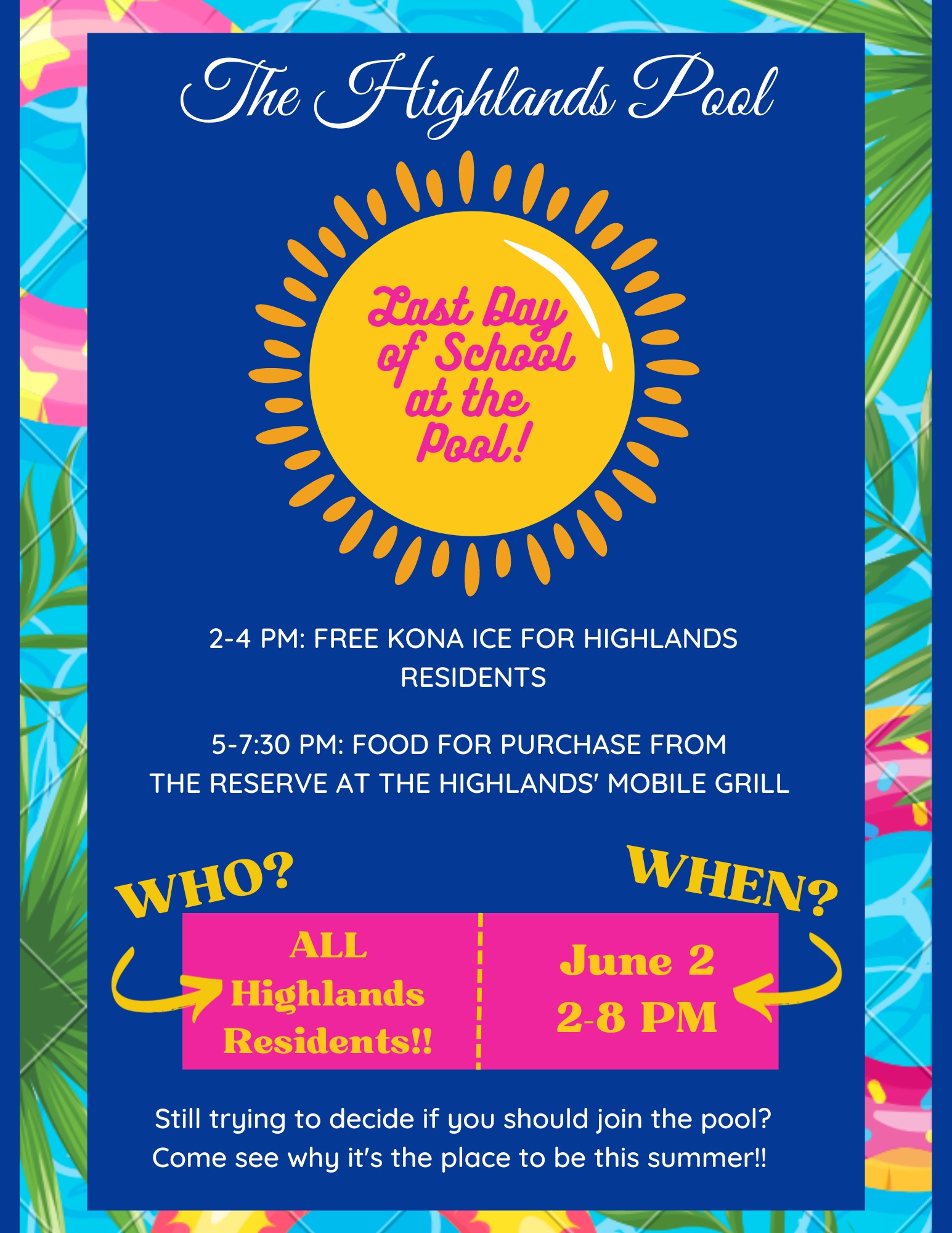 Last Day of School at the Pool